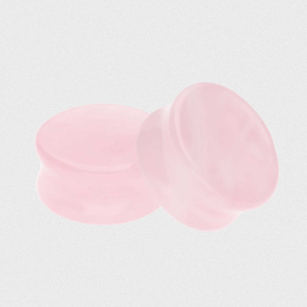 Rose Quartz Double Flare Stone Plug | Rose Quartz Gauge | SIBJ