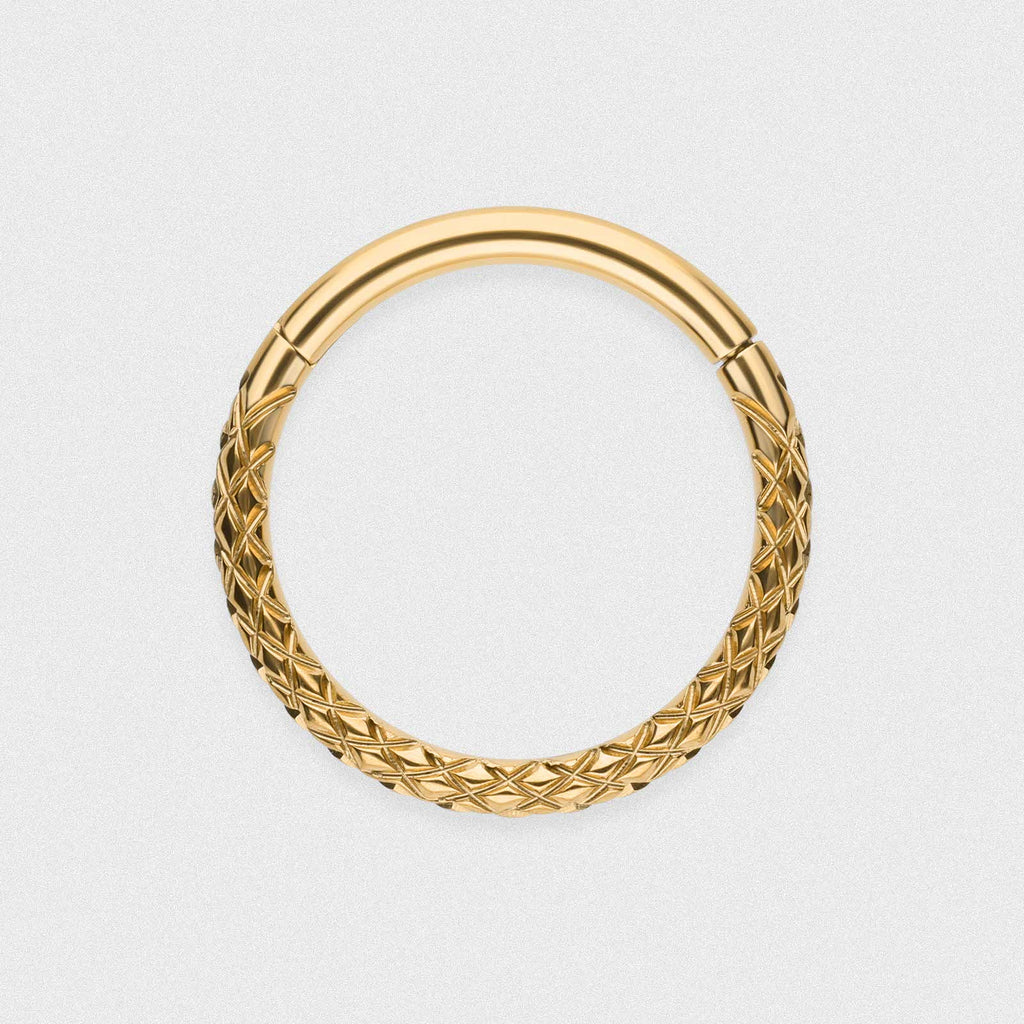 Snake Skin Gold PVD Titanium Septum Clicker Ring | Septum Rings | SIBJ