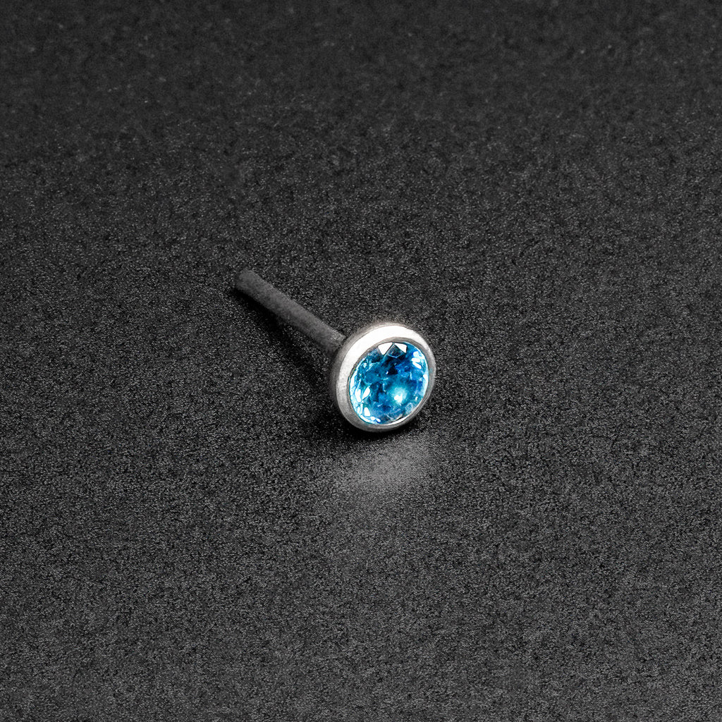 Bezel Set Aqua Jewelled Titanium Threadless Top | Threadless | SIBJ ...