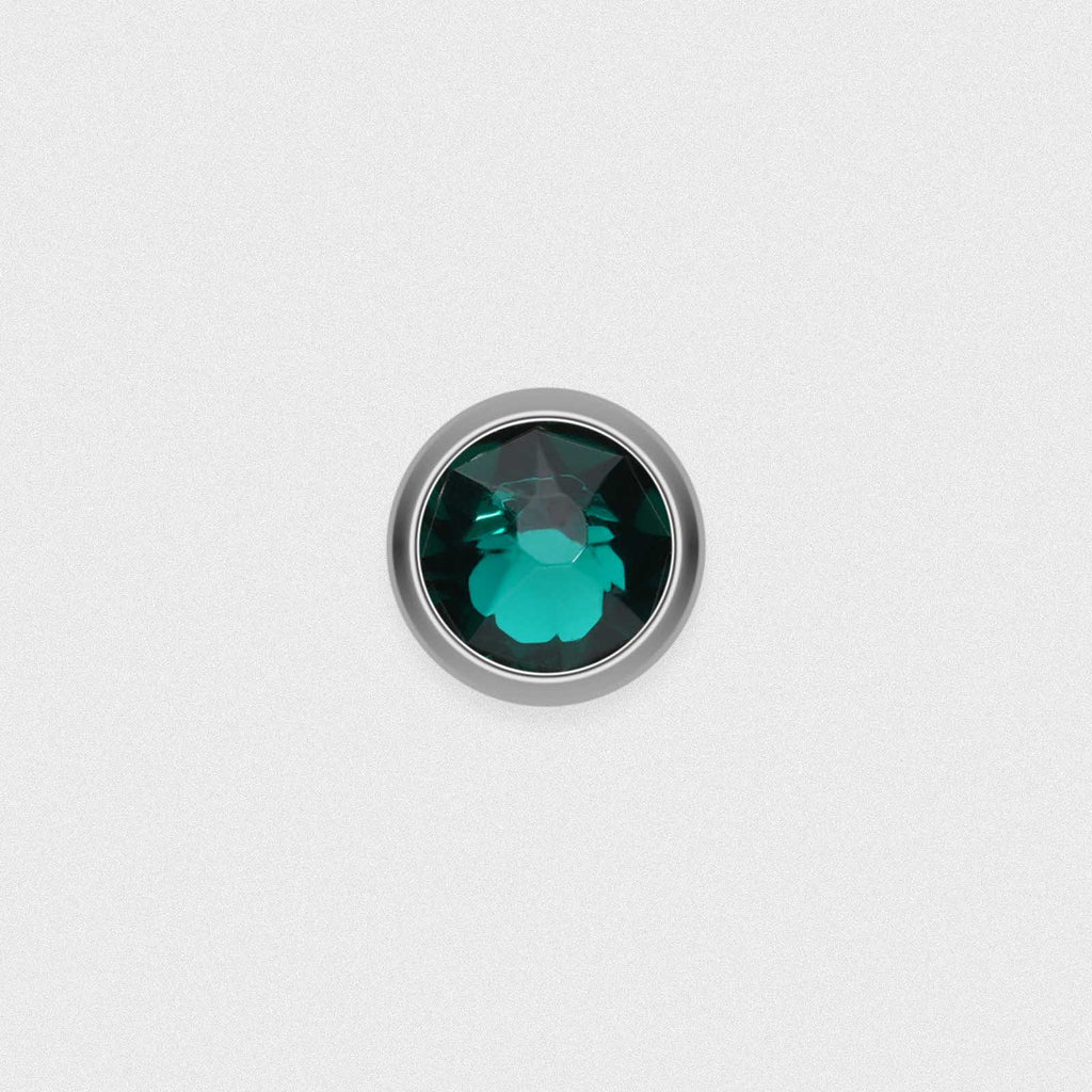 Bezel Set Teal Stone Titanium Threaded Top | Threaded | SIBJ