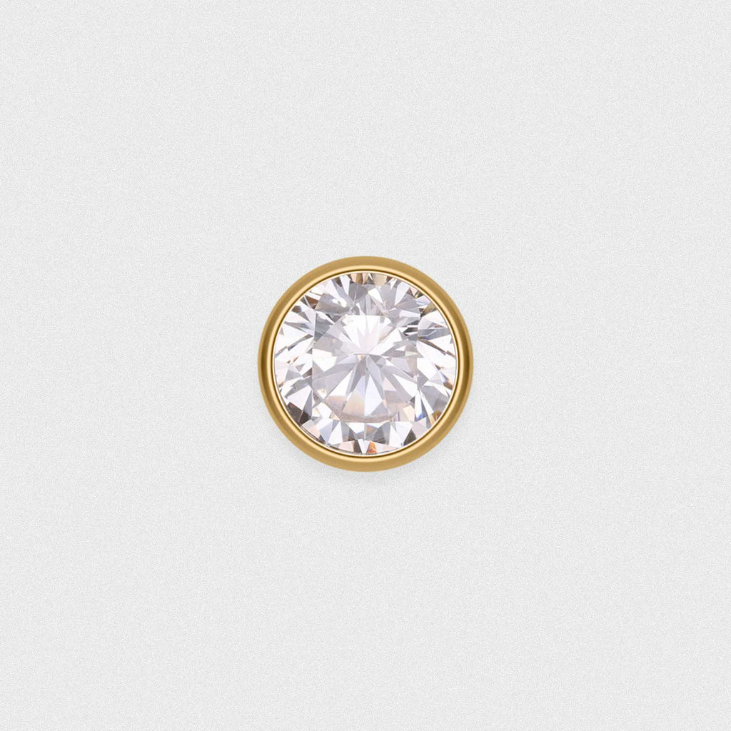 Bezel Set Jewelled Gold PVD Titanium Threadless Top | Threadless Top