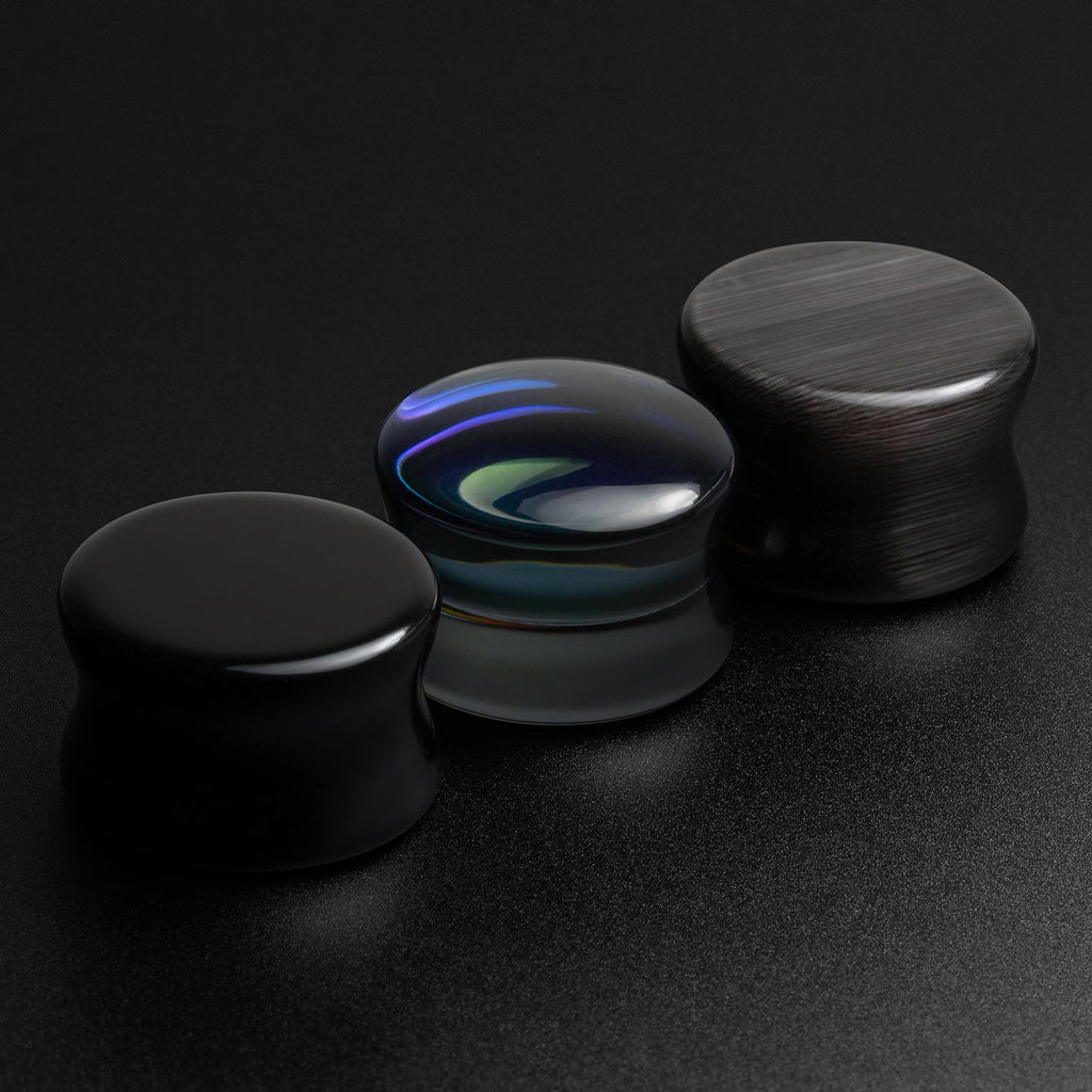 Black Glass Double Flare Plug Bundle | Stretch It Body Jewellery