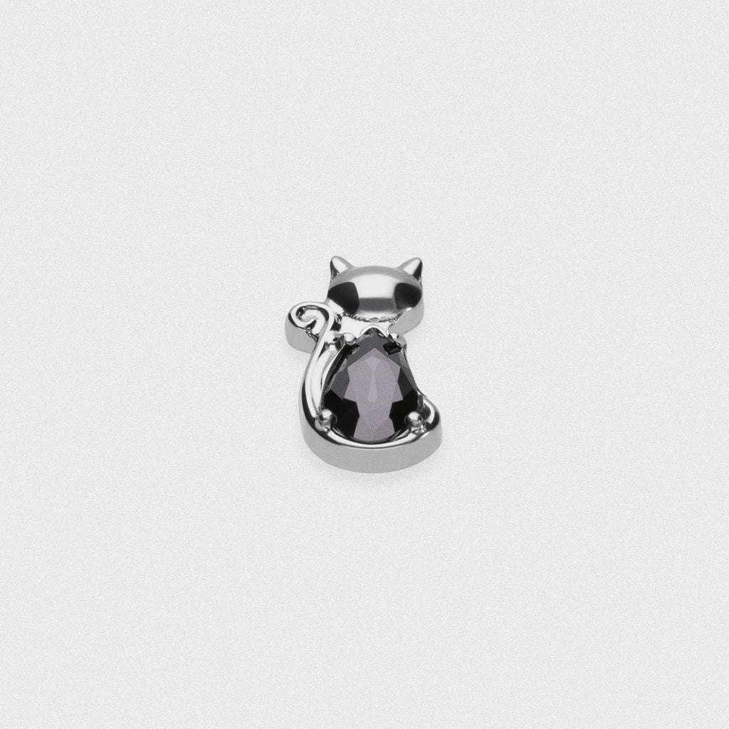 Black Jewelled Cat Titanium Threaded Top | Threaded Jewellery | SIBJ