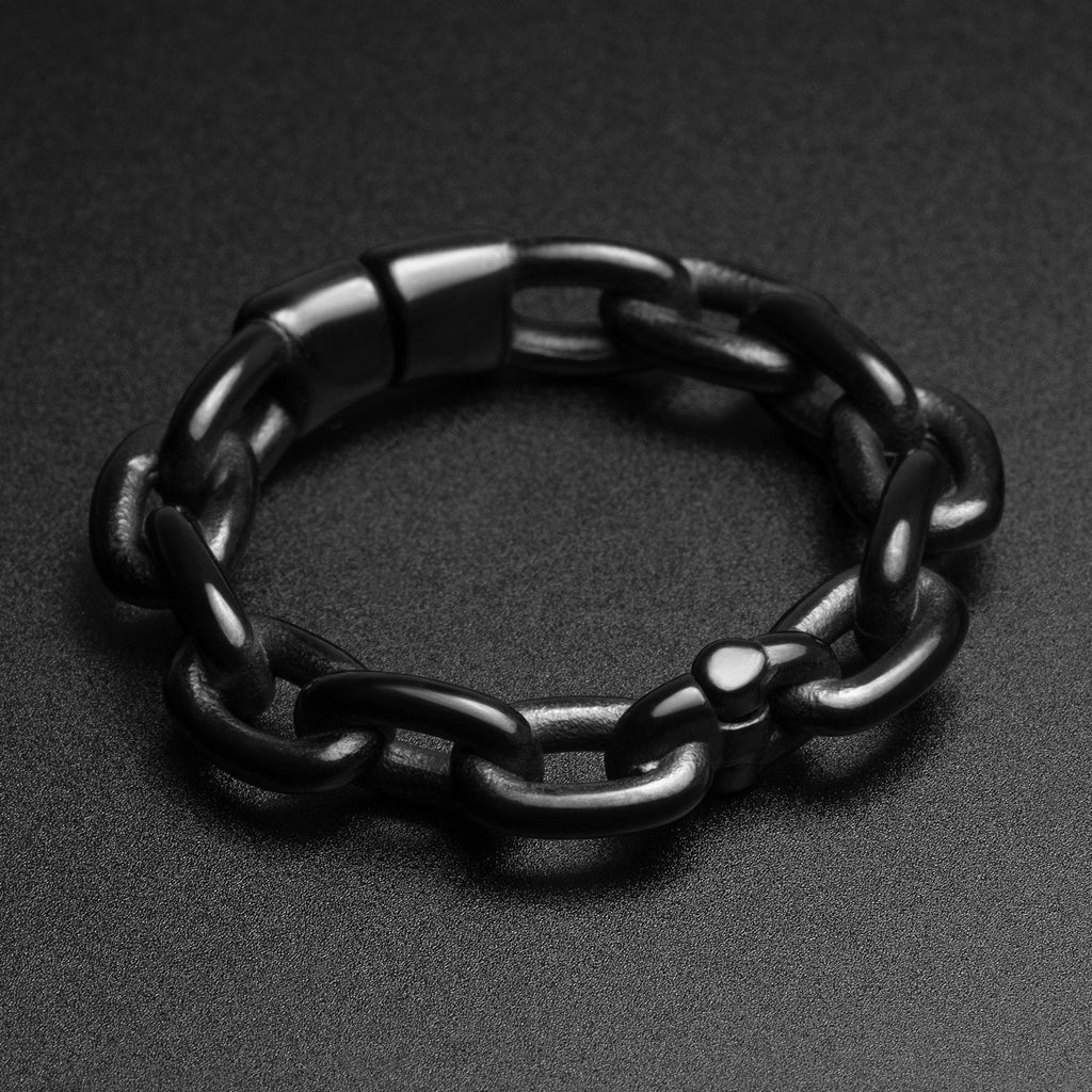 Cable Chain Hoop Black PVD Magnetic Ear Weight | Ear Stretching Hanger