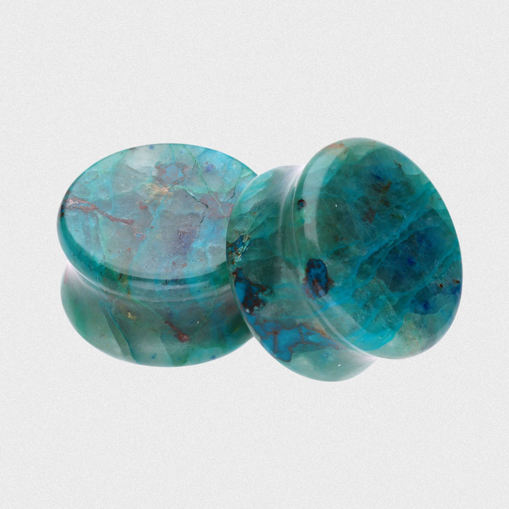 Chrysocolla Double Flare Stone Plug | Ear Stretchers | Gauges By SIBJ