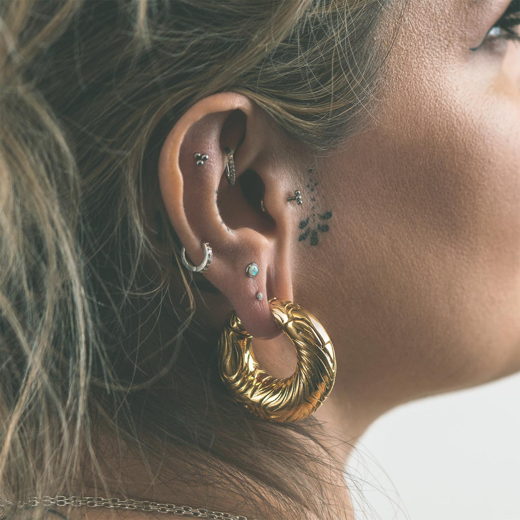 Engraved ID Print Gold PVD Magnetic Ear Weight | Ear Weights – Stretch ...