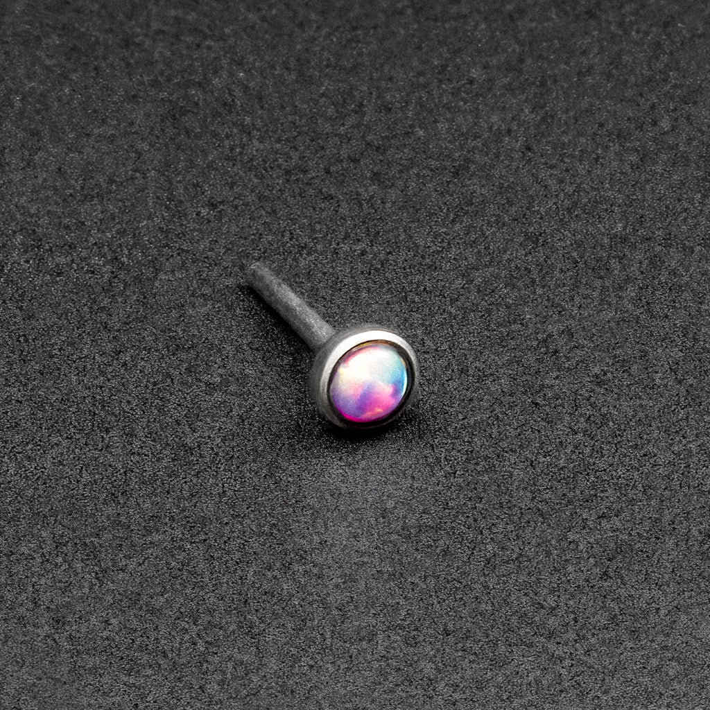 Flash Lavender Synth Opal Titanium Threadless Top | Threadless | SIBJ – Stretch It Body Jewellery