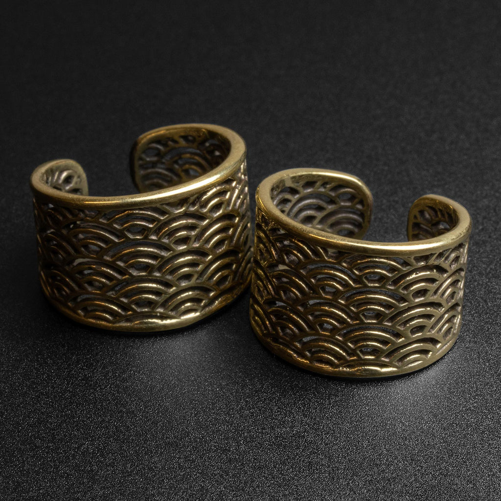 Japanese Wave Brass Ear Cuff | Italian Brass Ear Cuff Body Jewellery ...