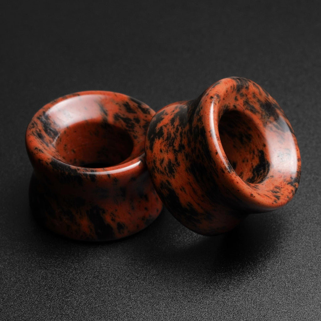 Mahogany Obsidian Double Flare Concave Stone Tunnel | Flesh Tunnels