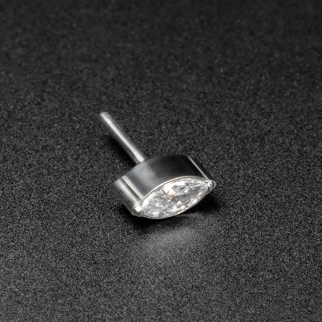 Marquise Cut Bezel Set Jewelled Titanium Threadless Top | Threadless ...