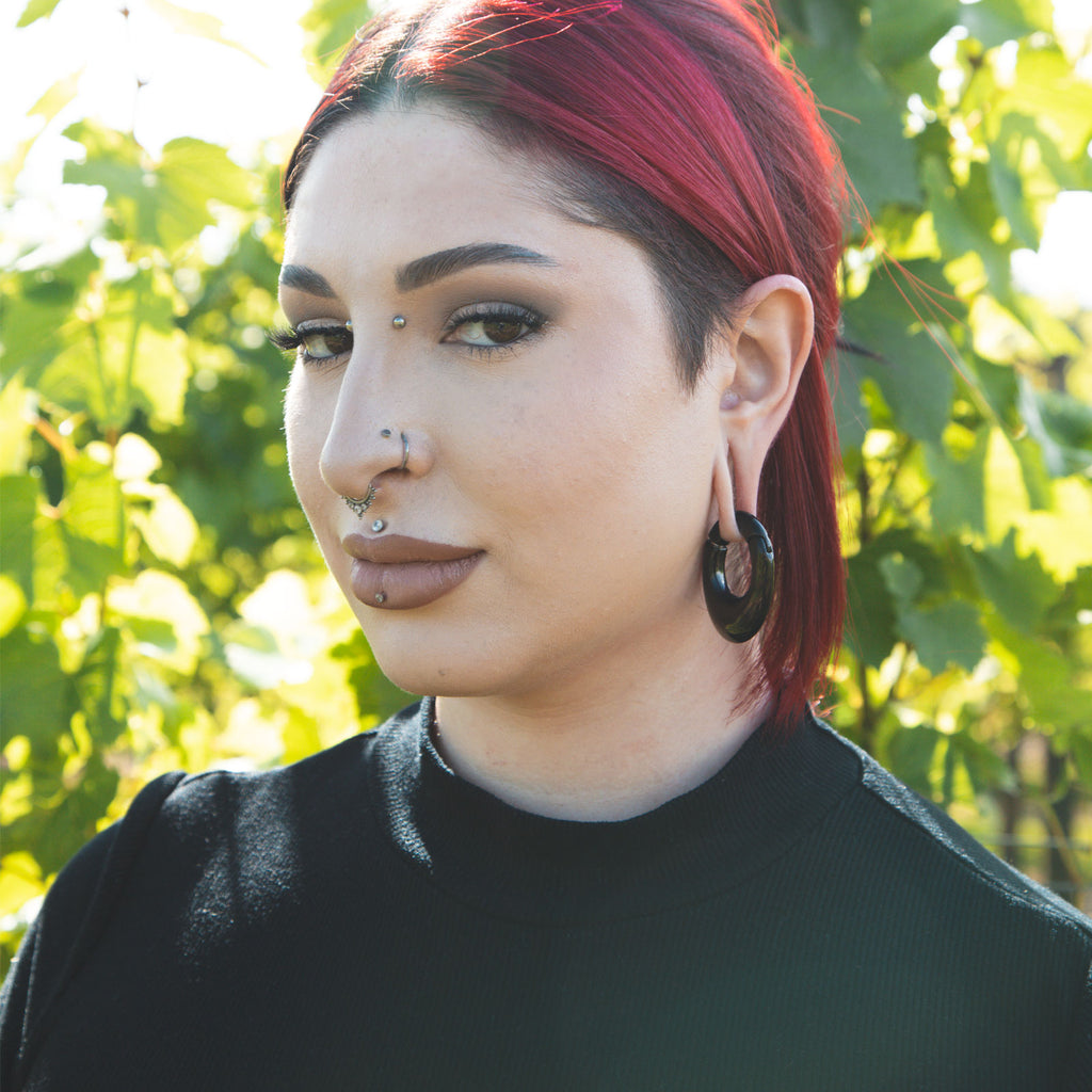 Oval Black PVD Magnetic Ear Weight | Ear Hangers | Stretch It – Stretch ...