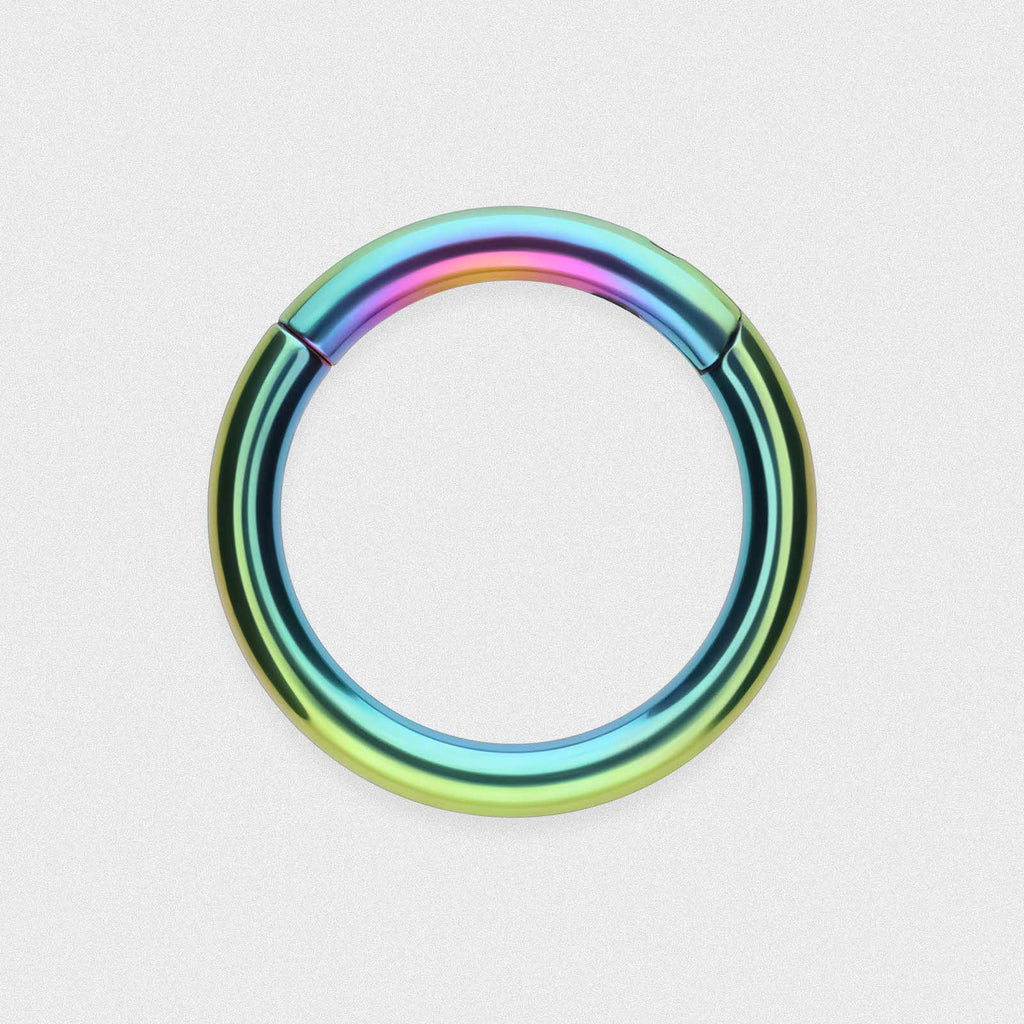 Rainbow PVD Titanium Hinged Segment Ring | 6mm - 12mm | Mirror Polish