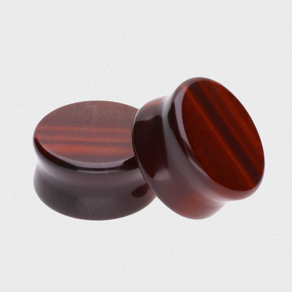 Red Tiger's Eye Double Flare Stone Plug | Tiger's Eye Plugs