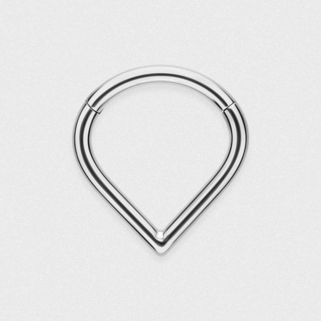 Simple Teardrop Titanium Septum Clicker | Mirror Polish Septum Rings