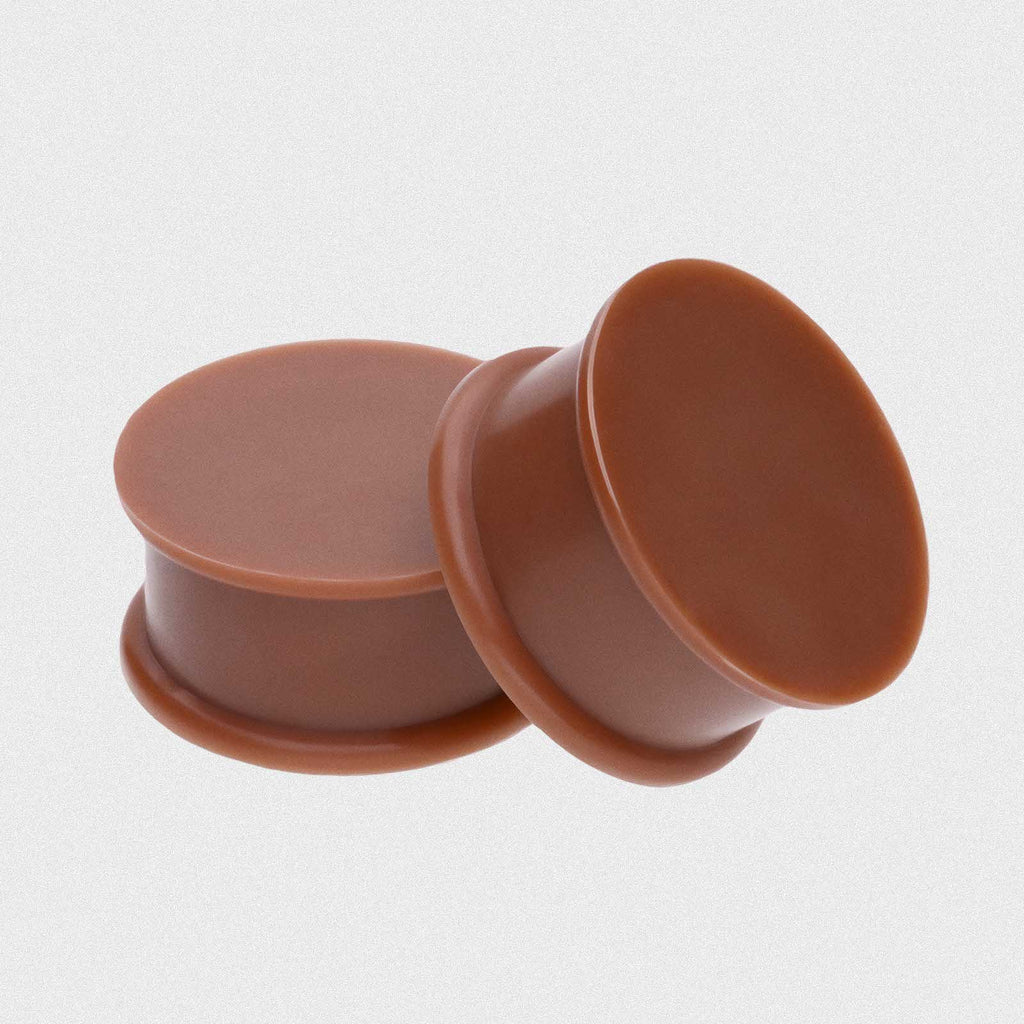 Skin Tone D Silicone Double Flare Hider Plug | Silicone Flesh Hiders