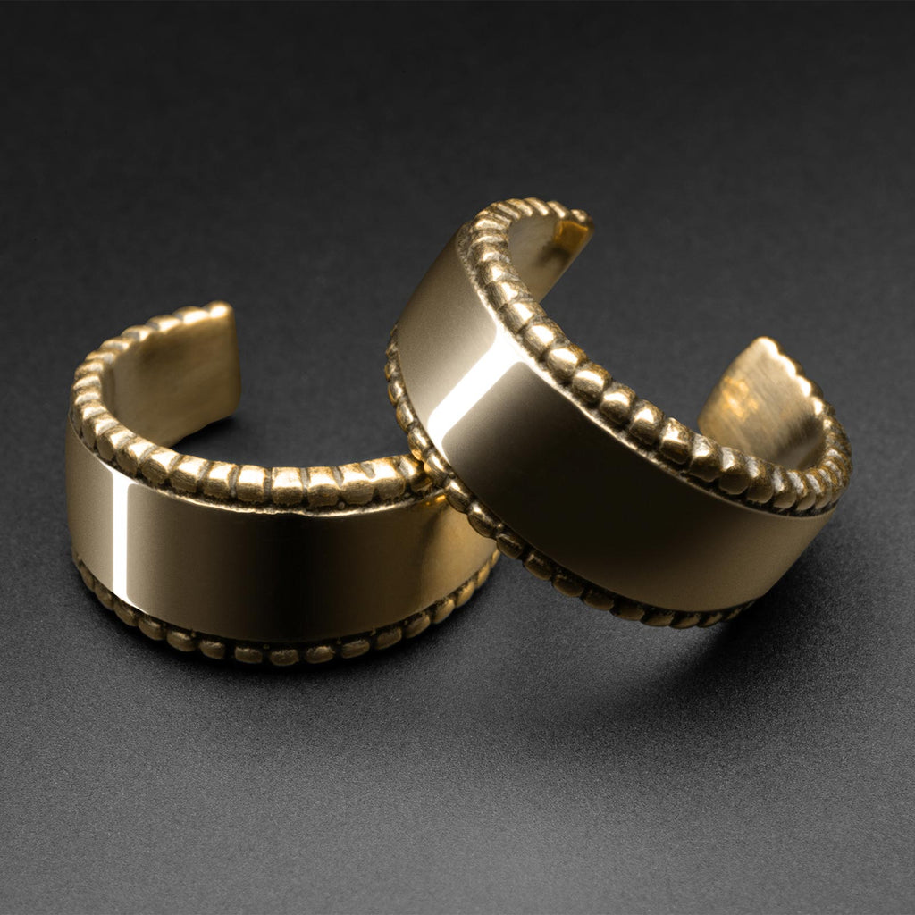Smooth Beaded Brass Ear Cuff | Italian Brass Ear Cuff Body Jewellery