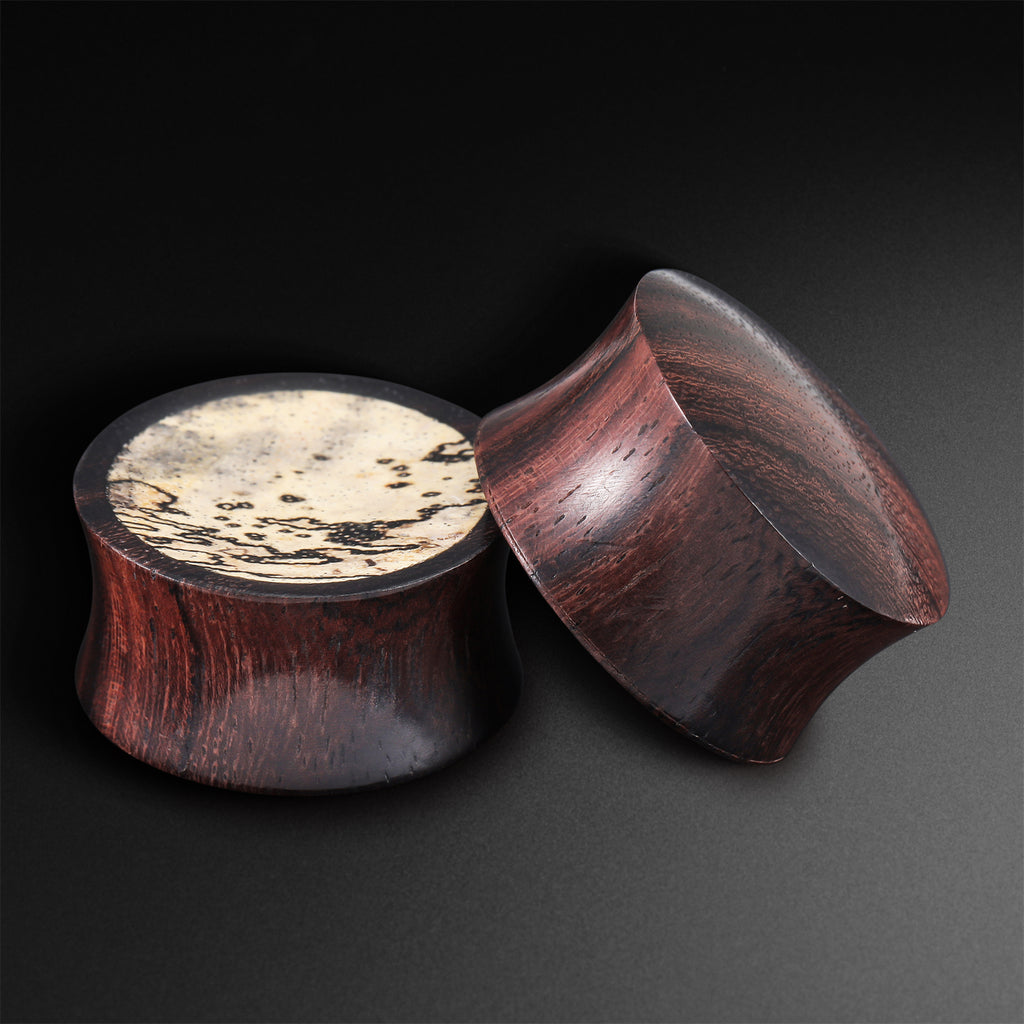 Sono Wood Double Flare Concave Plug with Tamarind Wood Inlay | SIBJ