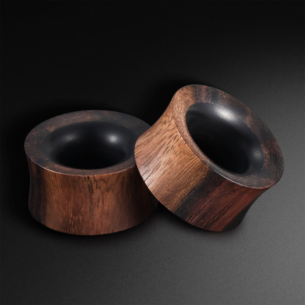 Sono Wood Double Flare Concave Tunnel With Black Areng Wood Inlay ...