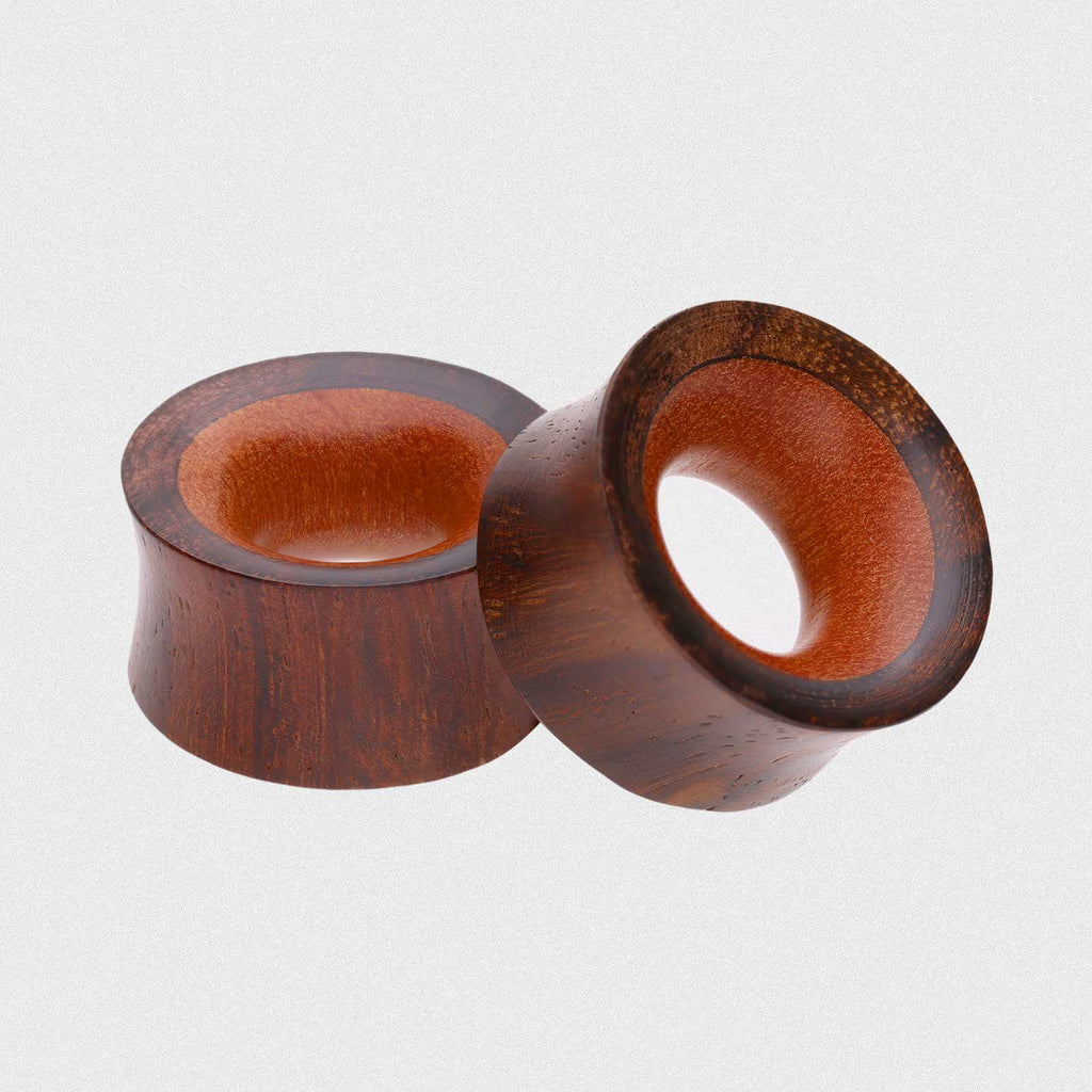 Sono Wood Double Flare Concave Tunnel with Saba Wood Inlay | SIBJ