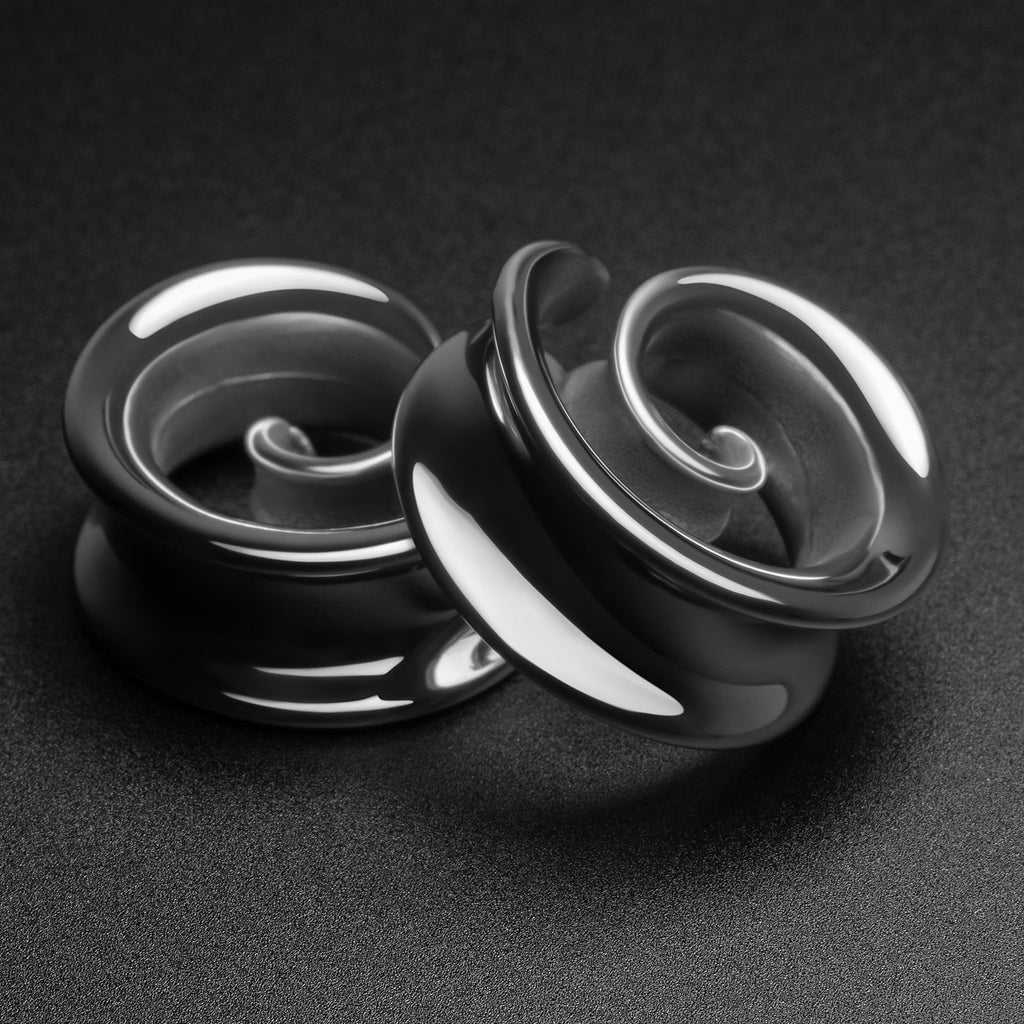 Spiral Surgical Steel Saddle Ear Weight | Ear Stretching Jewellery