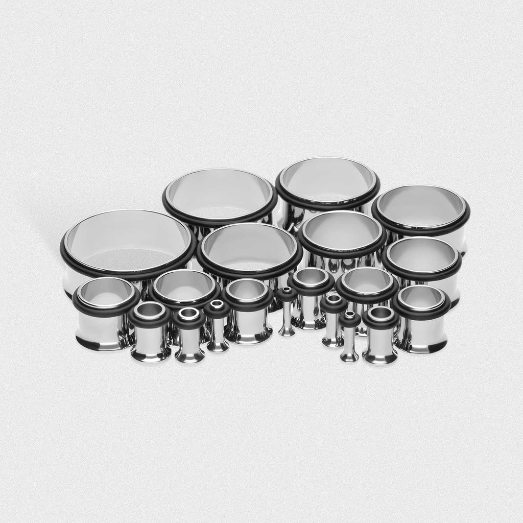 Surgical Steel Single Flare Tunnel Ear Stretching Kit | 1.6mm - 25mm