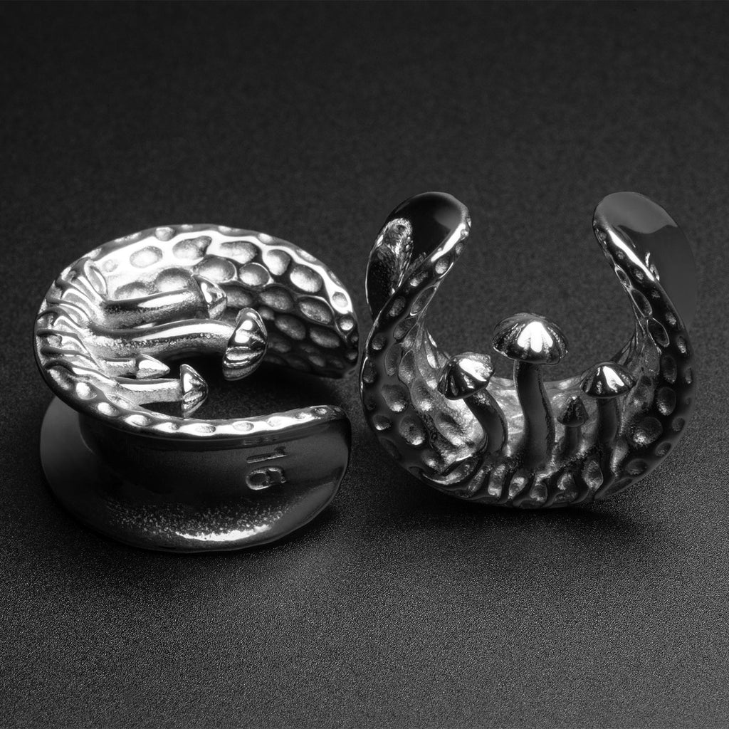 Trio Mushroom Surgical Steel Saddle Ear Weight | Ear Stretching Hanger