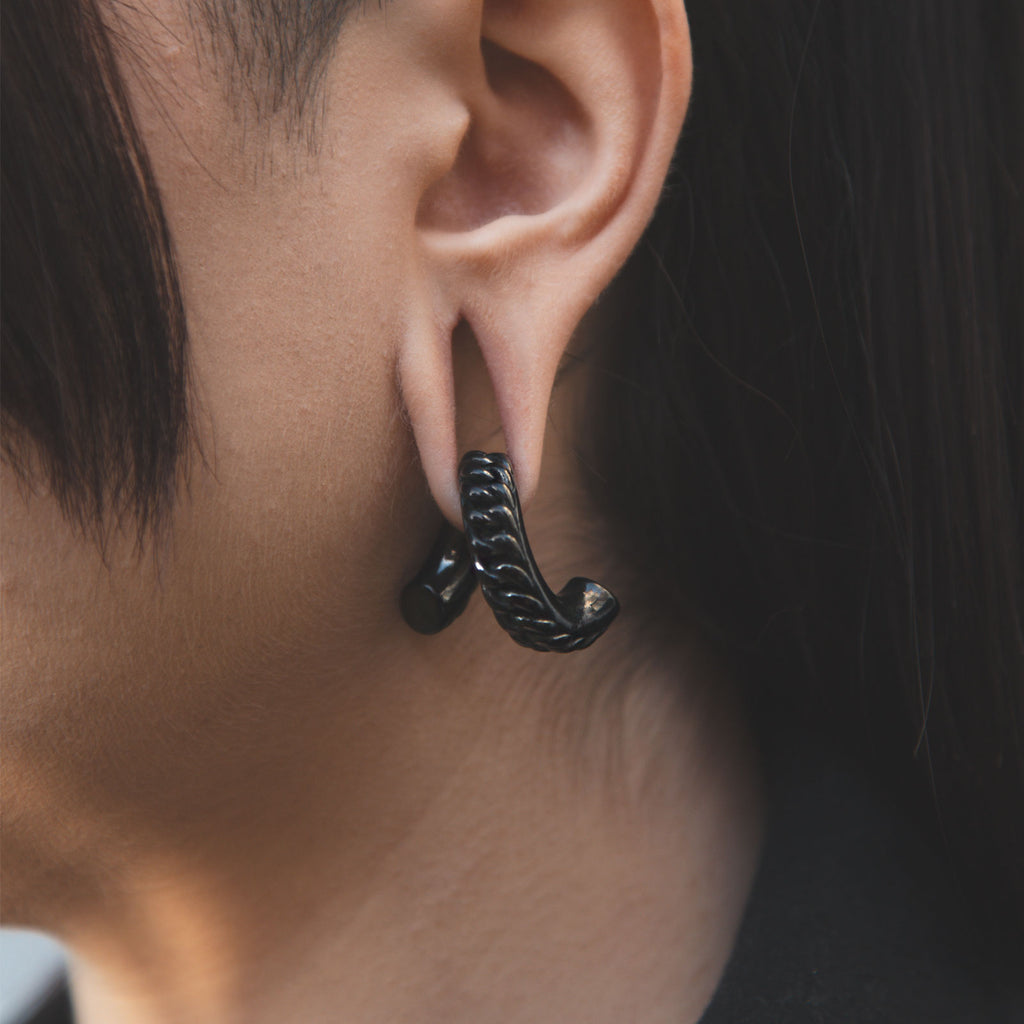 Twisted Chain Link Black PVD Ear Weight | Ear Stretching | SIBJ ...