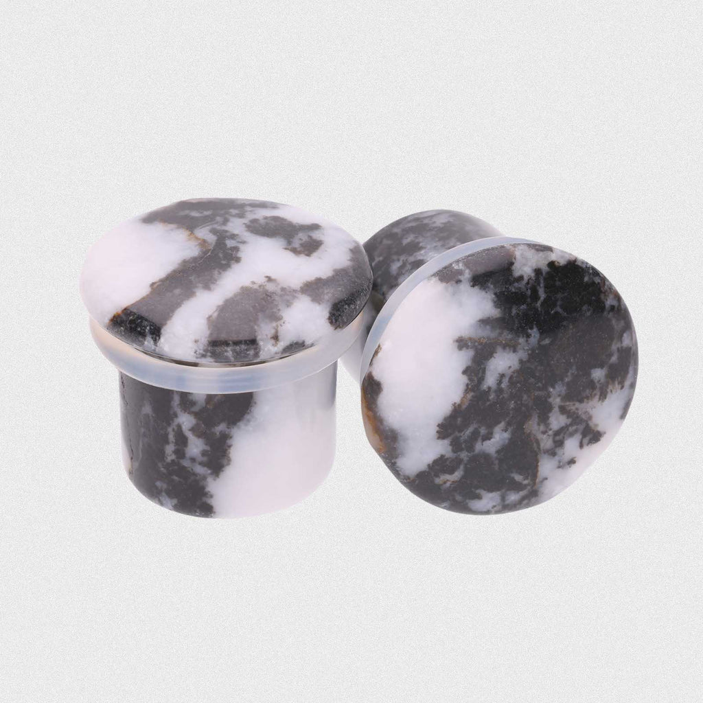 Zebra Jasper Single Flare Convex Stone Plug