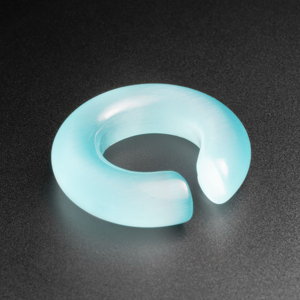Aqua Cat's Eye Glass Ear Weight | Ear Hangers | For Stretched Ears ...