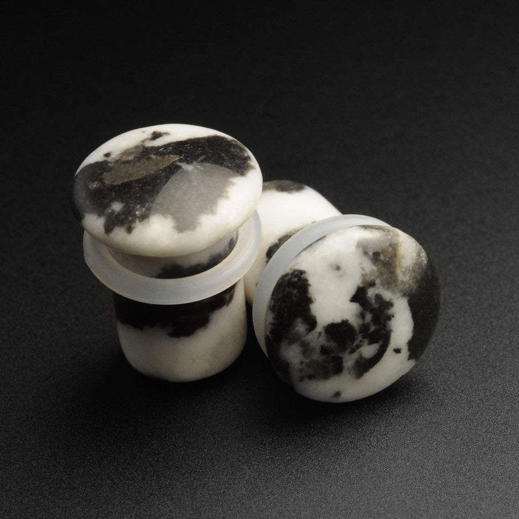 Zebra Jasper Single Flare Convex Stone Plug