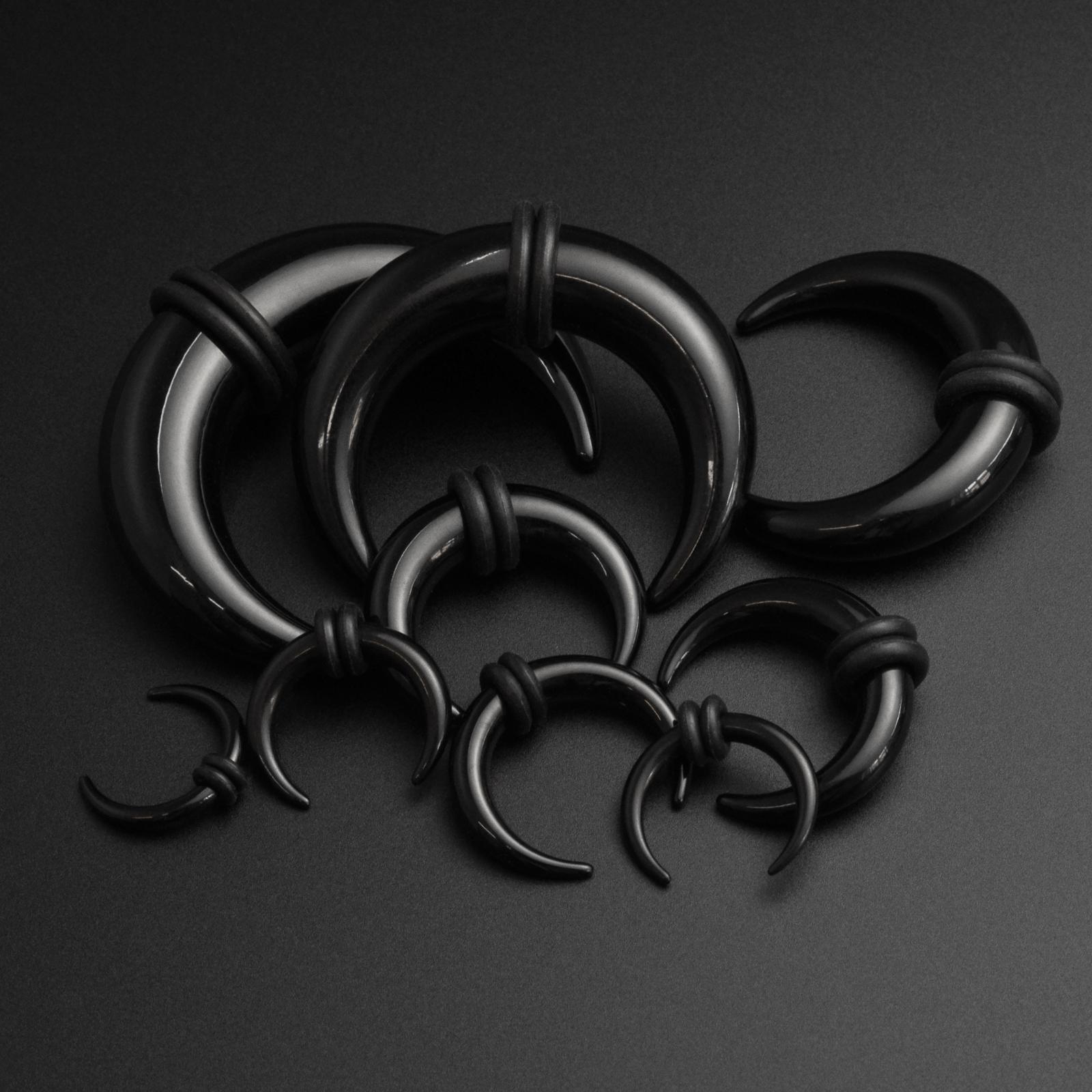 7g Septum Pincher Black Steel Crescent Curved Tapers For Ear Stretching ...